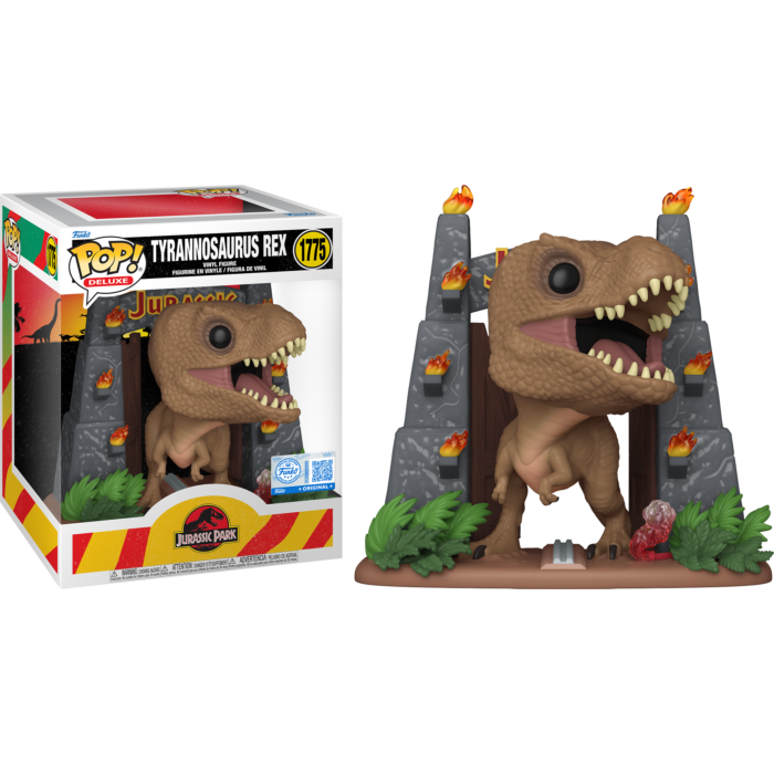 Jurassic Park - Tyrannosaurus Rex with Gates Deluxe Pop! Vinyl Figure ...