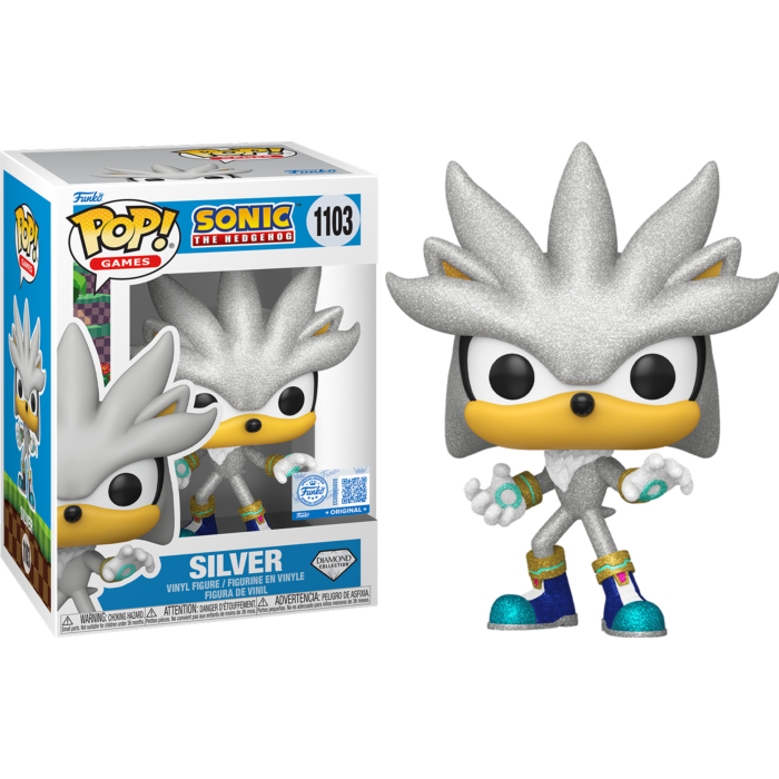 Sonic The Hedgehog | Silver Diamond Glitter Pop! Vinyl Figure by Funko ...