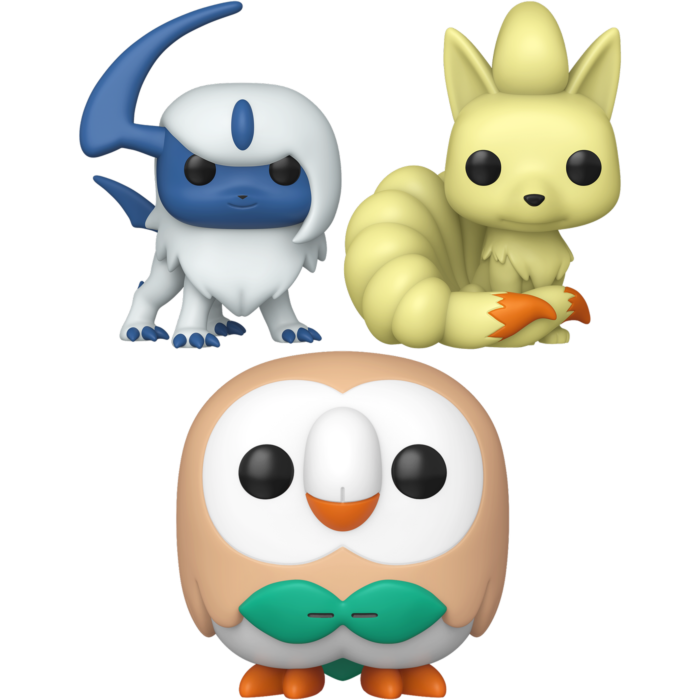 Pokemon - Absol, Ninetales, & Rowlet Pop! Vinyl Figure Bundle (Set of 3 ...