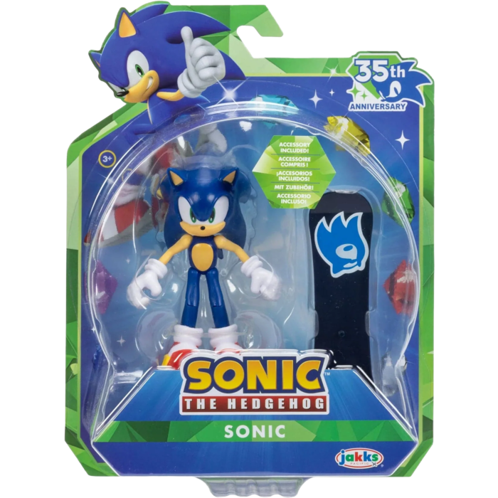 Sonic the Hedgehog | Sonic with Snowboard 35th Anniversary 4" Scale ...
