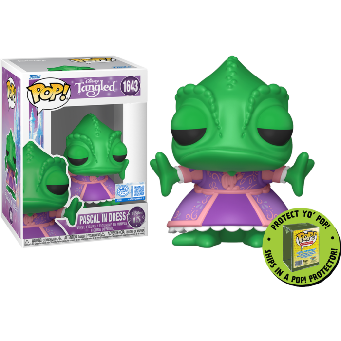 Tangled | Pascal in Dress Pop! Vinyl Figure in Acrylic Pop! Protector ...