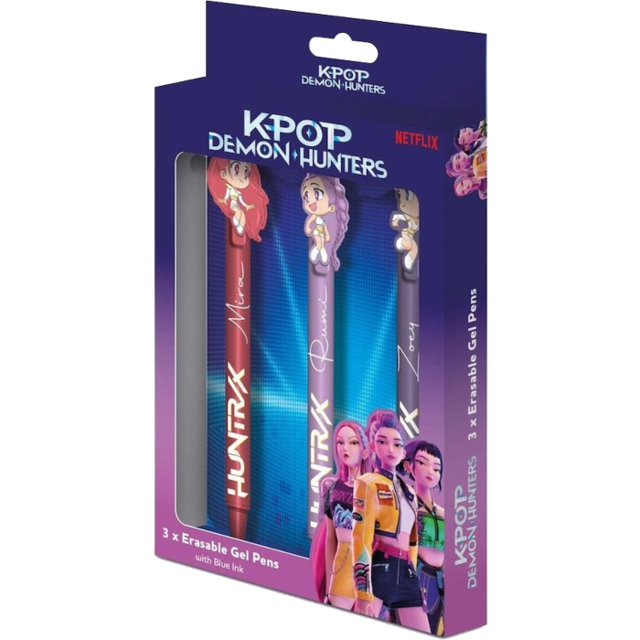 K-Pop Demon Hunters | Huntrix Chibi Erasable Blue Ink Gel Pen 3-Pack by ...