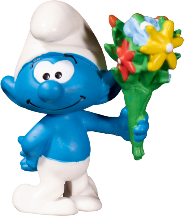 The Smurfs - Smurf with Bouquet 2” Figure | Popcultcha