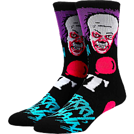 IT (1990) - Pennywise Blacklight Crew Socks by Bioworld | Popcultcha