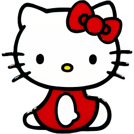 Hello Kitty | Hello Kitty Sitting in Red Dress Enamel Pin #3 By Ikon ...