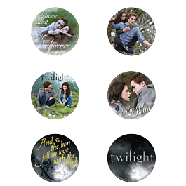 Twilight Saga: Twilight - Edward and Bella Button / Pin 6-Pack (Style E ...