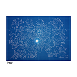 Iron Man - Hulkbuster Blueprint Variant Fine Art Print by Erwin Papa ...